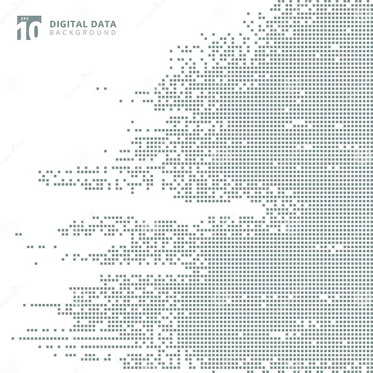 Abstract Technology Digital Data Square Gray Pattern Pixel Background ...