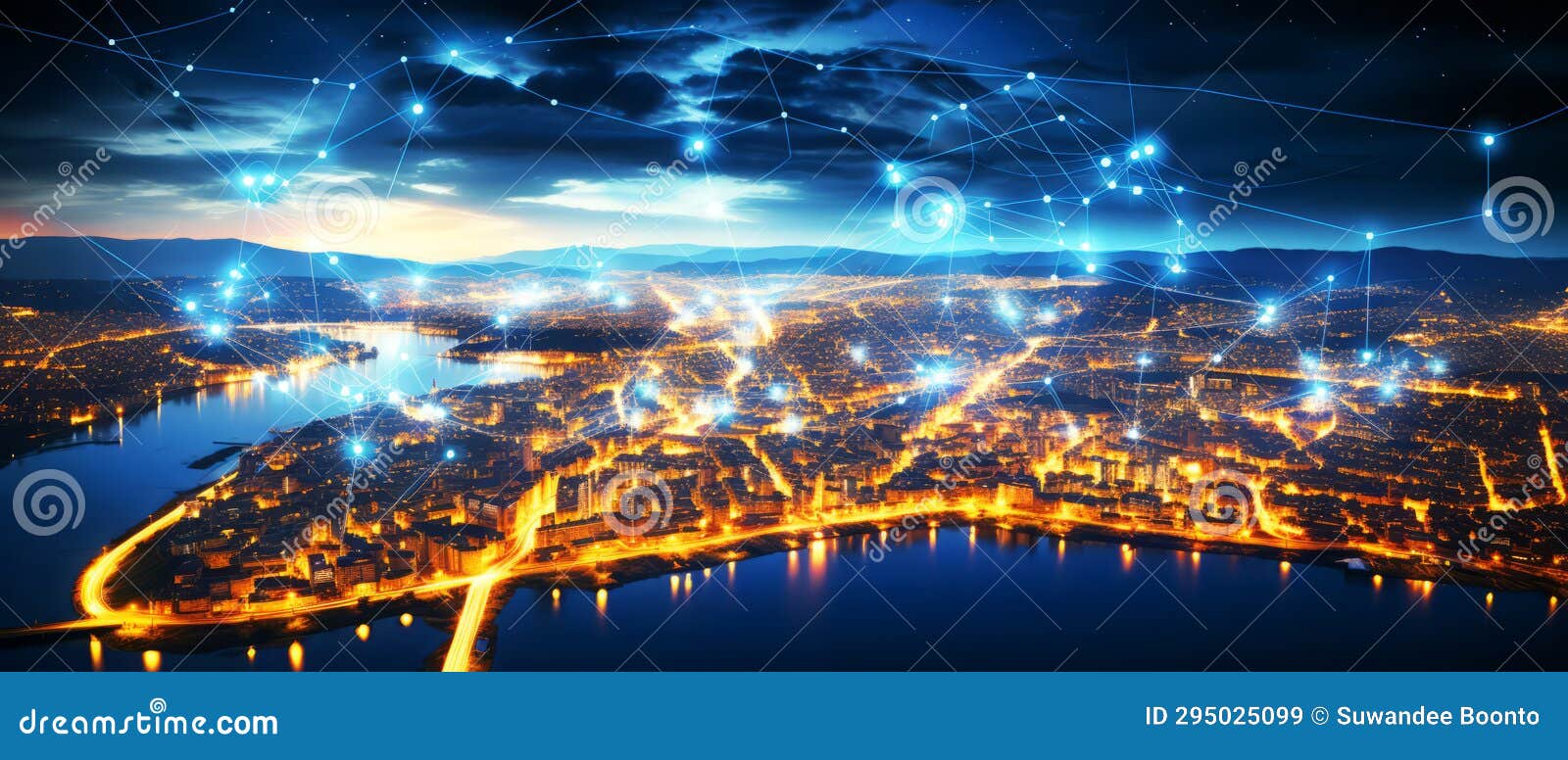 Abstract Technology Digital Hi-tech City Concept Background Stock Image ...