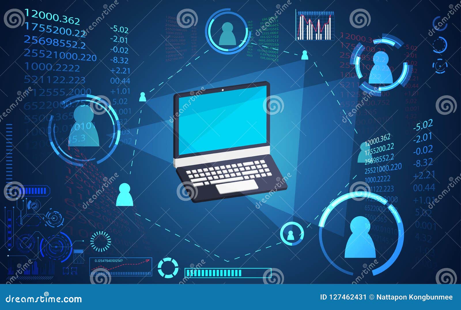 Abstract Technology Digital Link Network Connection, Laptop Link Stock ...