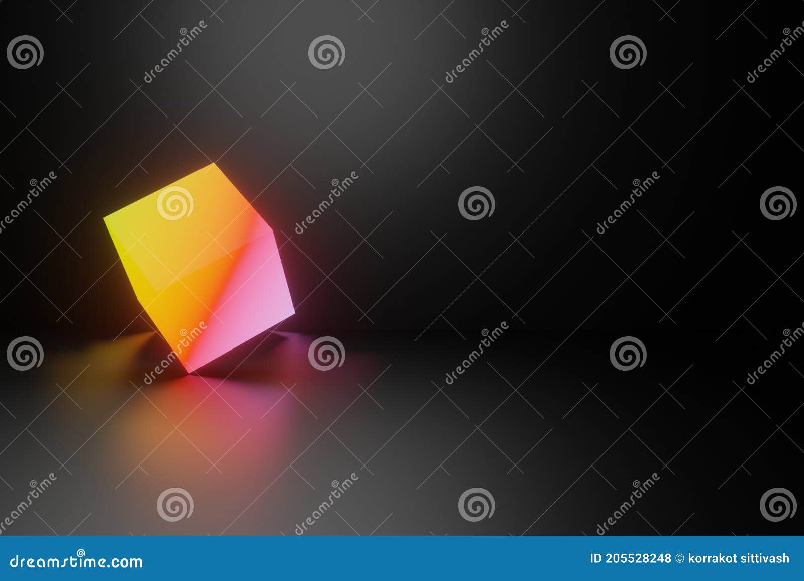 Abstract Technology Digital Neon Colourful Glowing Box or Cube ...