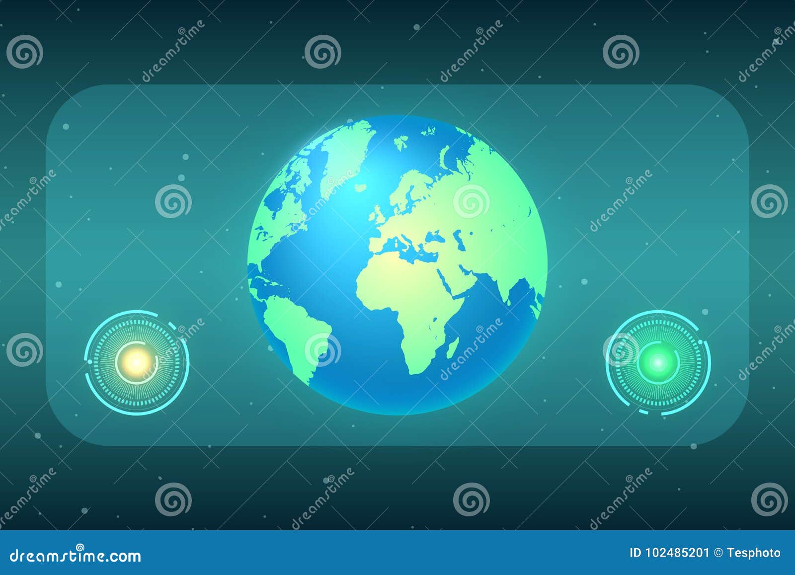Abstract Technology Display with Planet Earth. Vector Stock Vector ...