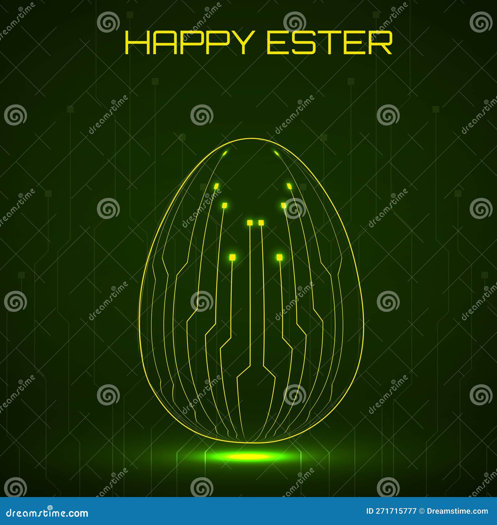 Abstract Technology Easter Eggs with Circuit Board Stock Illustration ...