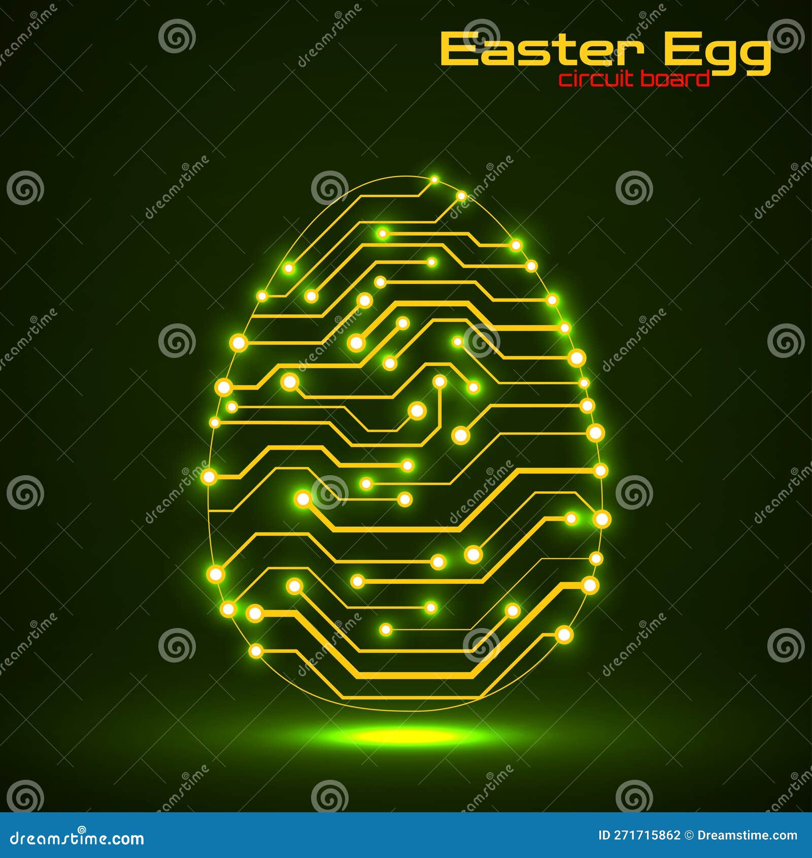 Abstract Technology Easter Eggs with Circuit Board Stock Vector ...