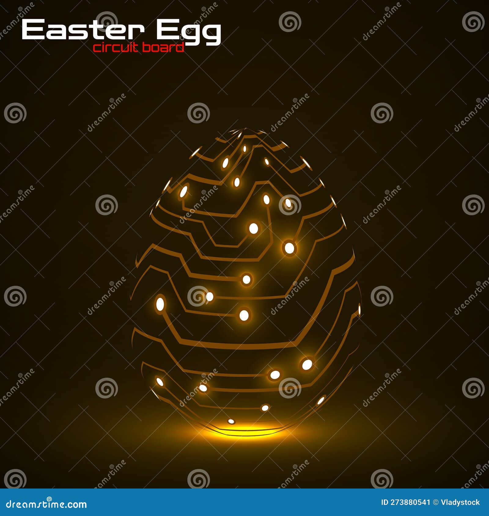 Abstract Technology Easter Eggs with Circuit Board Stock Vector ...