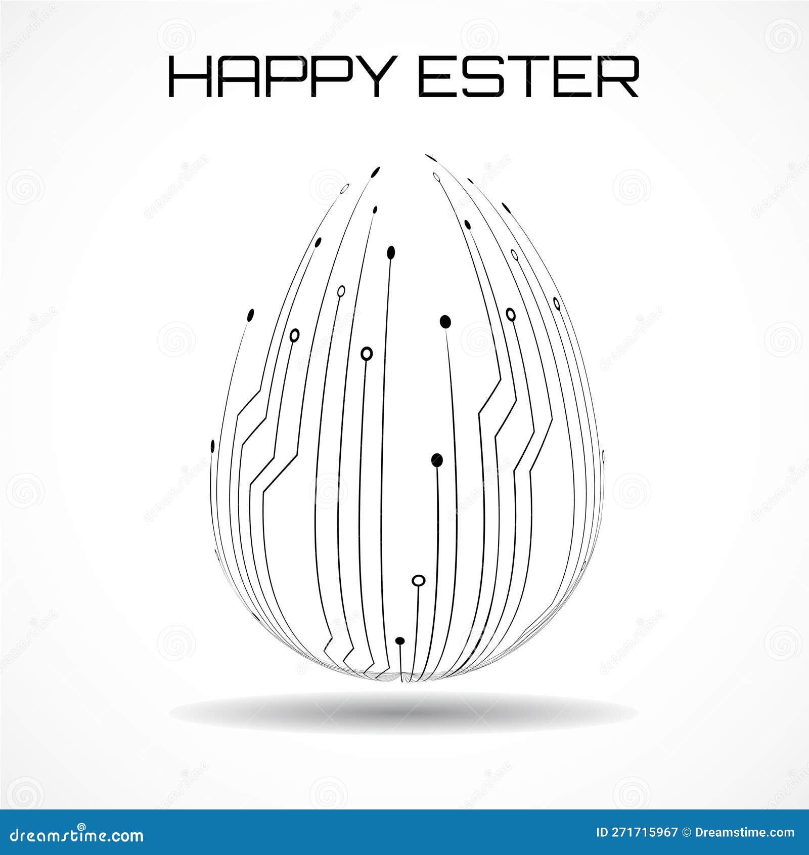 Abstract Technology Easter Eggs with Circuit Board Stock Vector ...
