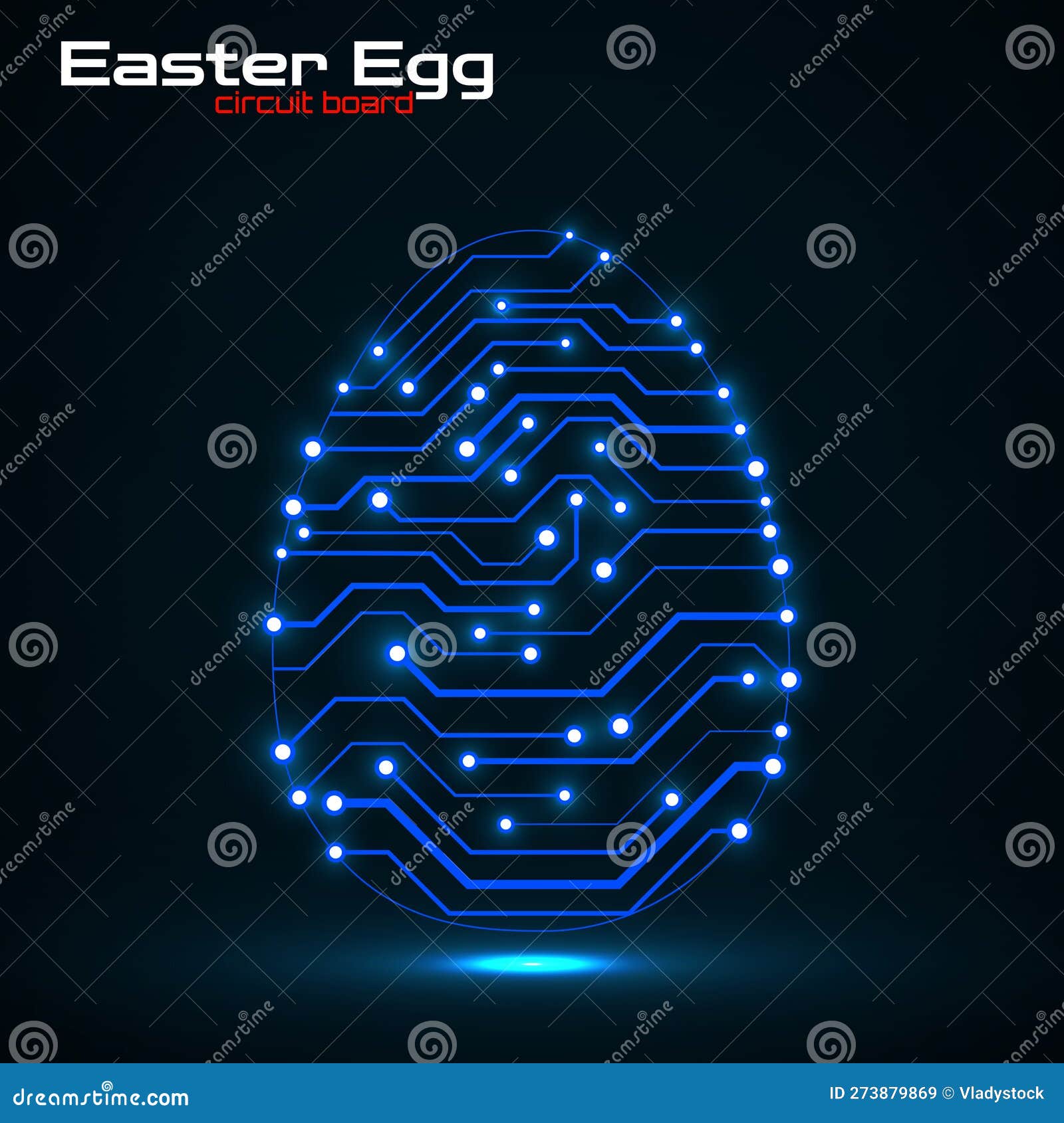 Abstract Technology Easter Eggs with Circuit Board Stock Vector ...