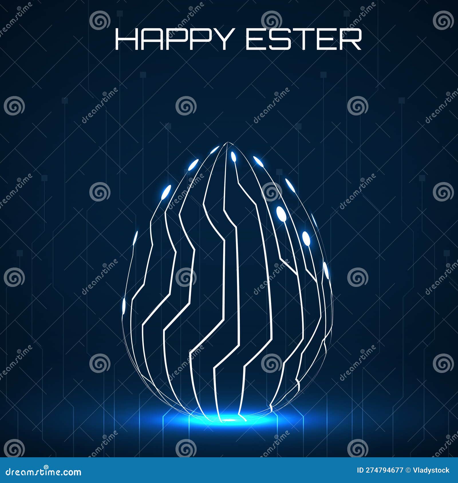 Abstract Technology Easter Eggs with Circuit Board Stock Vector ...