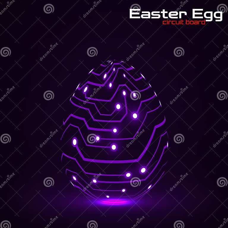 Abstract Technology Easter Eggs with Circuit Board Stock Vector ...
