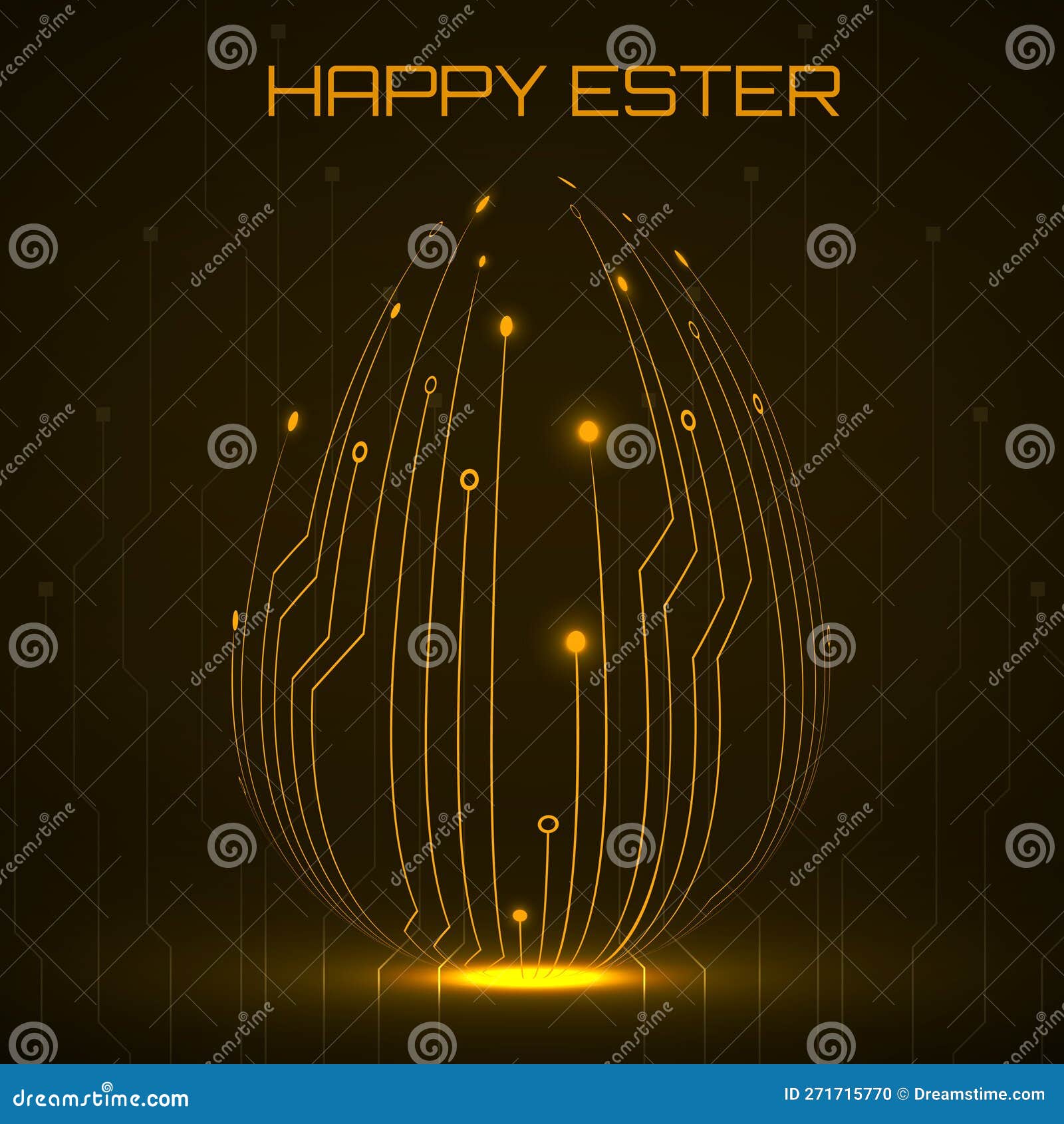 Abstract Technology Easter Eggs with Circuit Board Stock Illustration ...