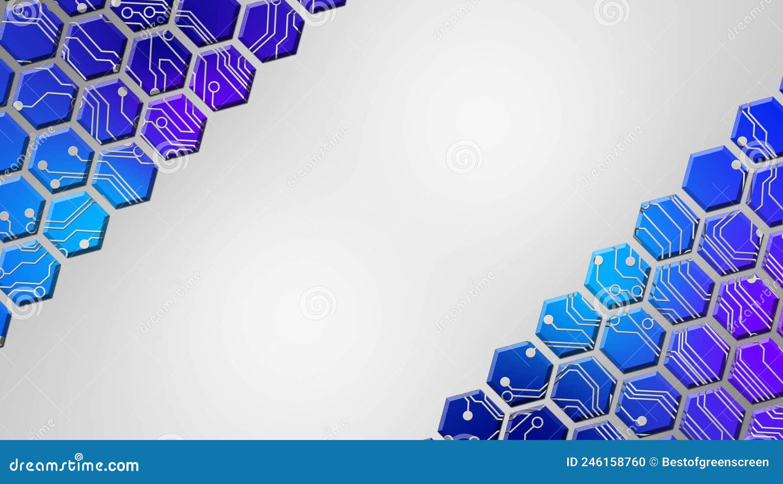Abstract Technology Elements on a Mosaic of Hexagons with Place for ...