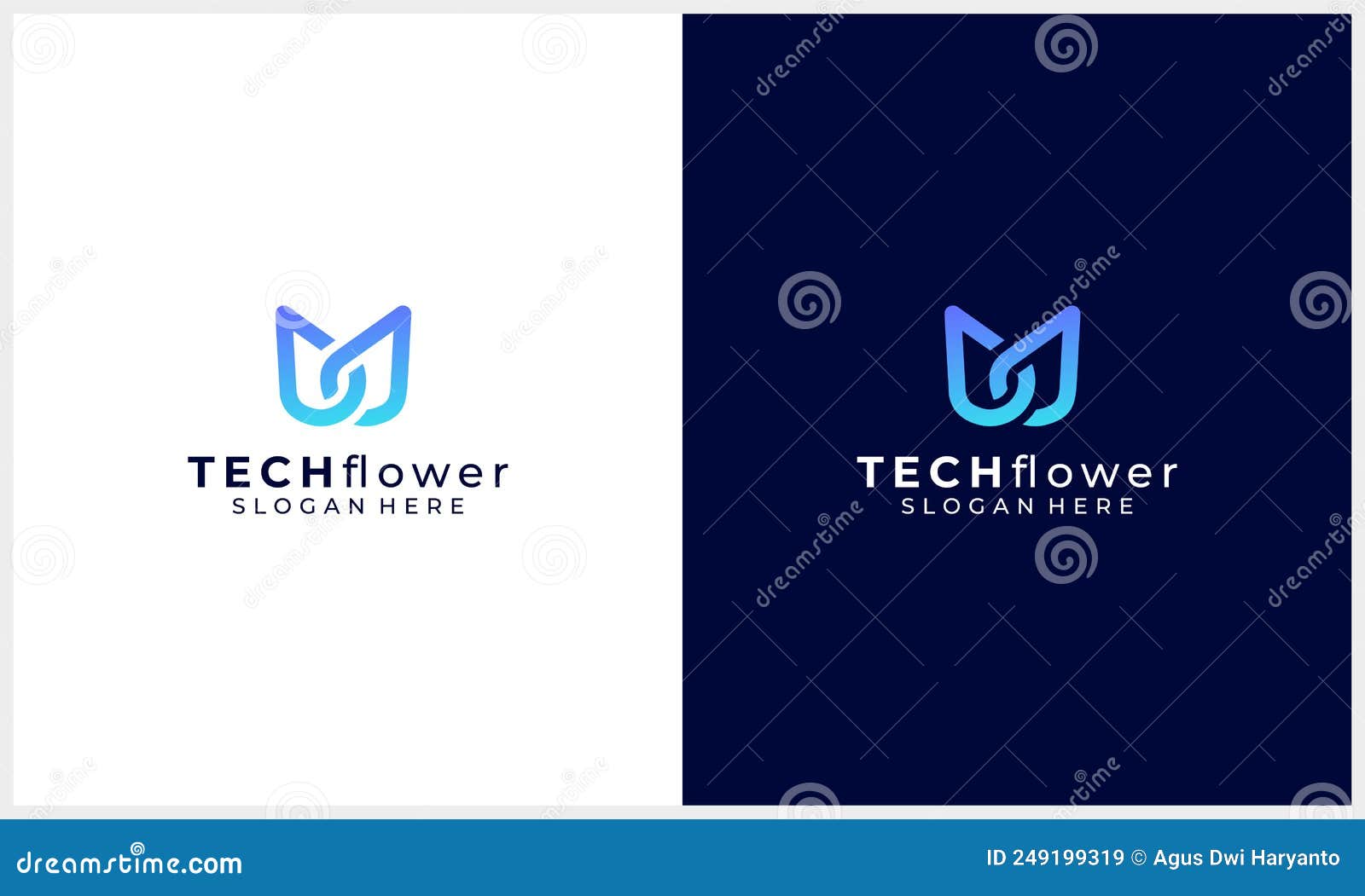 Abstract Technology with Flower Symbol Logo Concept Template Stock ...