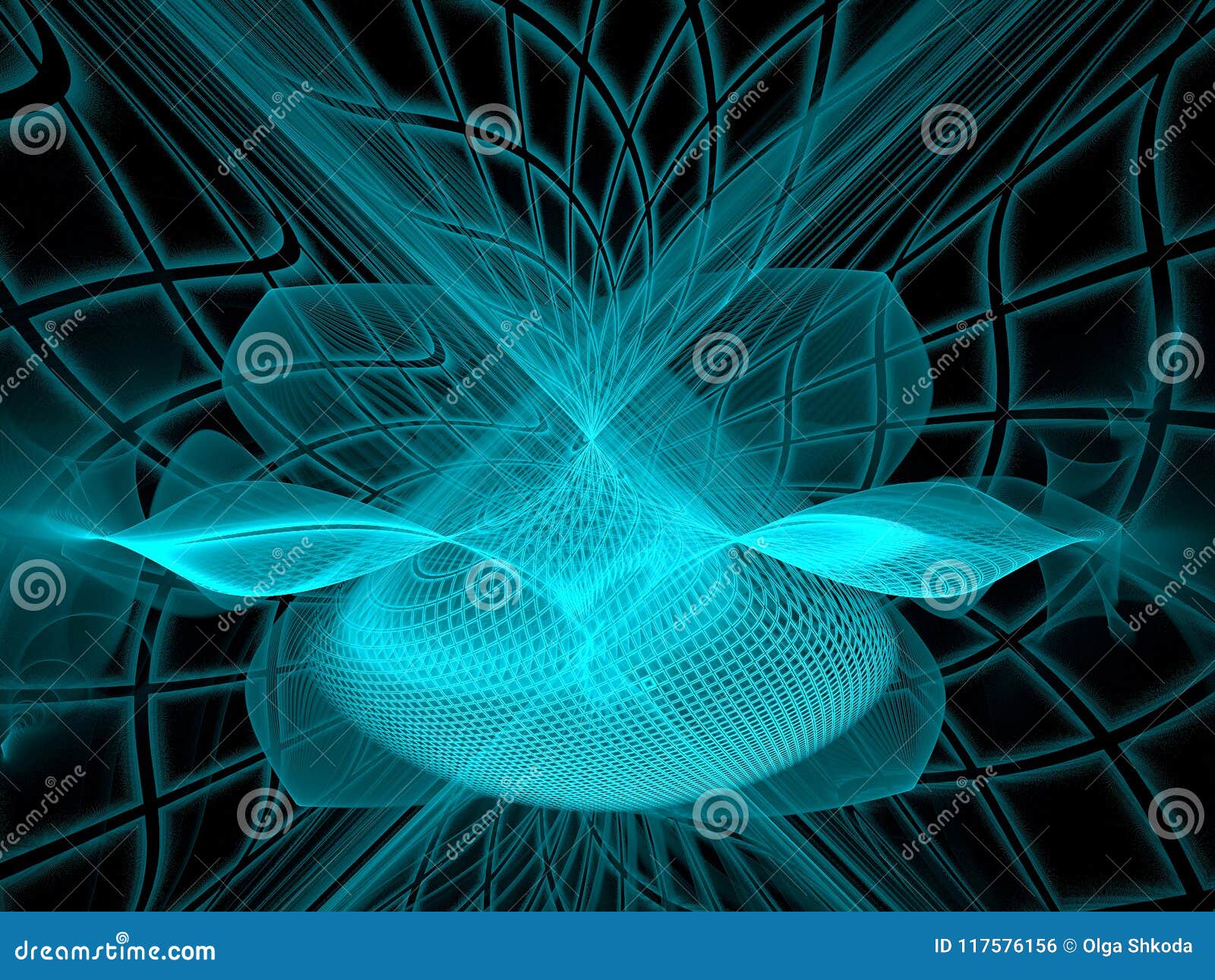 Abstract Technology Fractal Stock Illustration - Illustration of energy ...