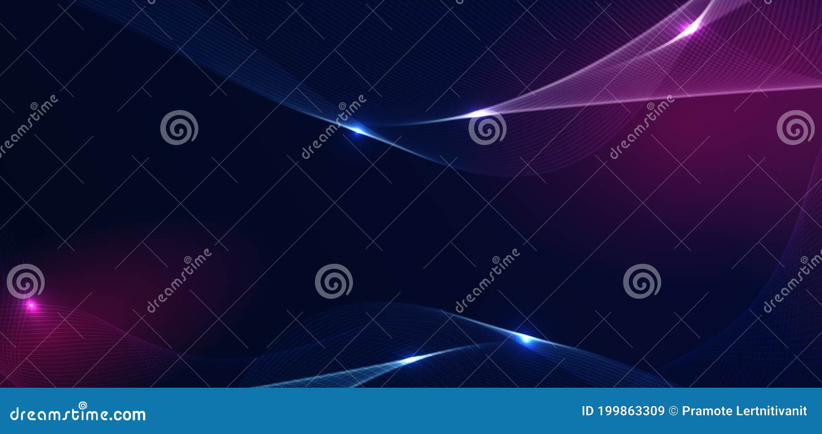 Abstract Technology Futuristic Blue and Pink Wave Background with Light ...