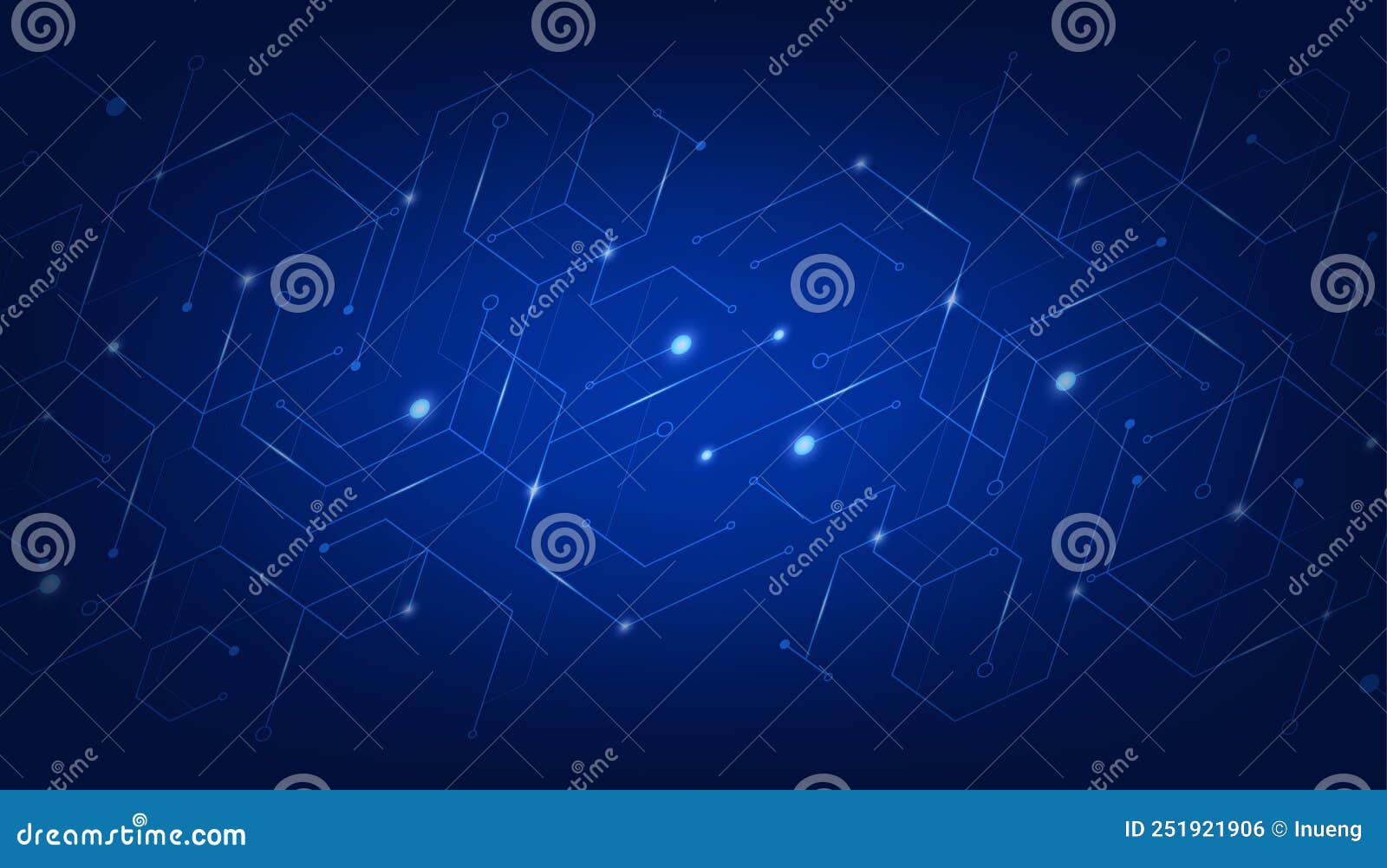 Abstract Technology Futuristic Concept Glowing Blue Lines and Lighting ...