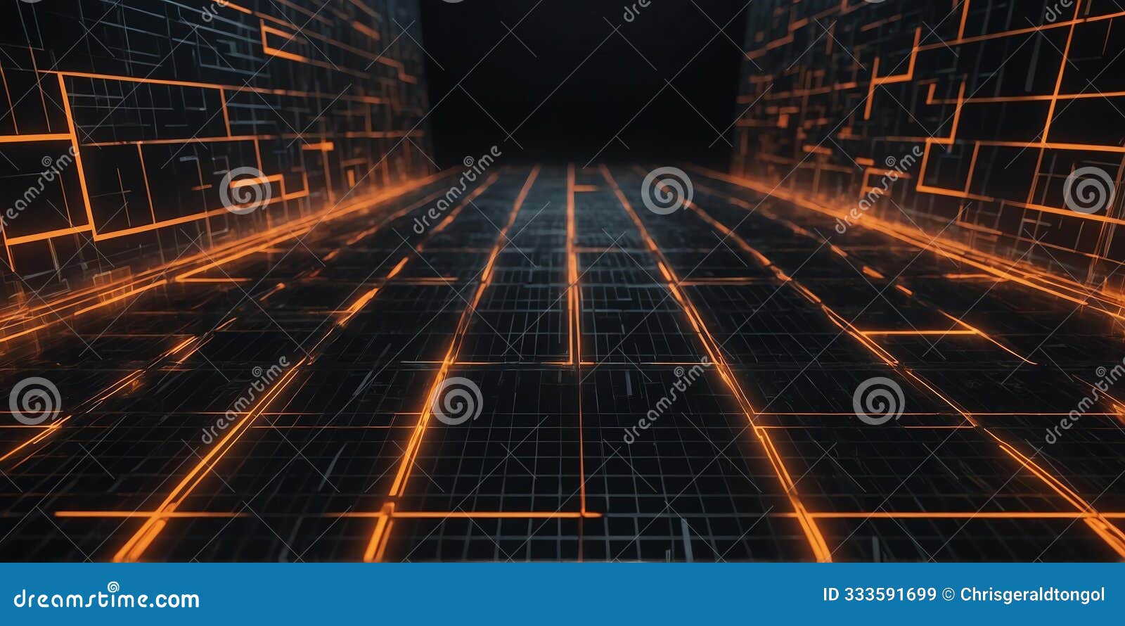 Abstract Technology Futuristic Concept Muted Neon Oran Ai Generated ...