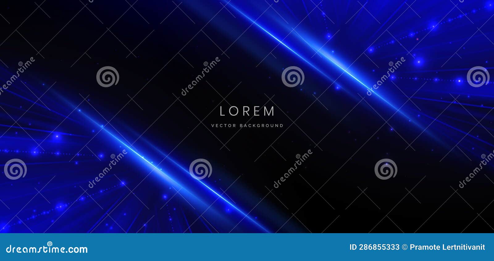 Abstract Technology Futuristic Glowing Neon Blue Light Ray on Dark Blue ...