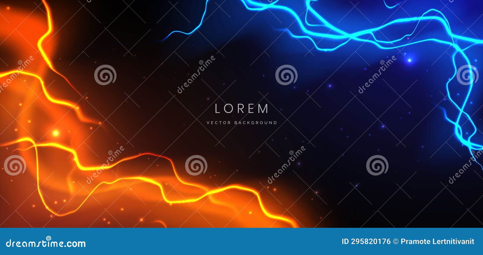 Abstract Technology Futuristic Glowing Neon Serrated Blue and Orange ...
