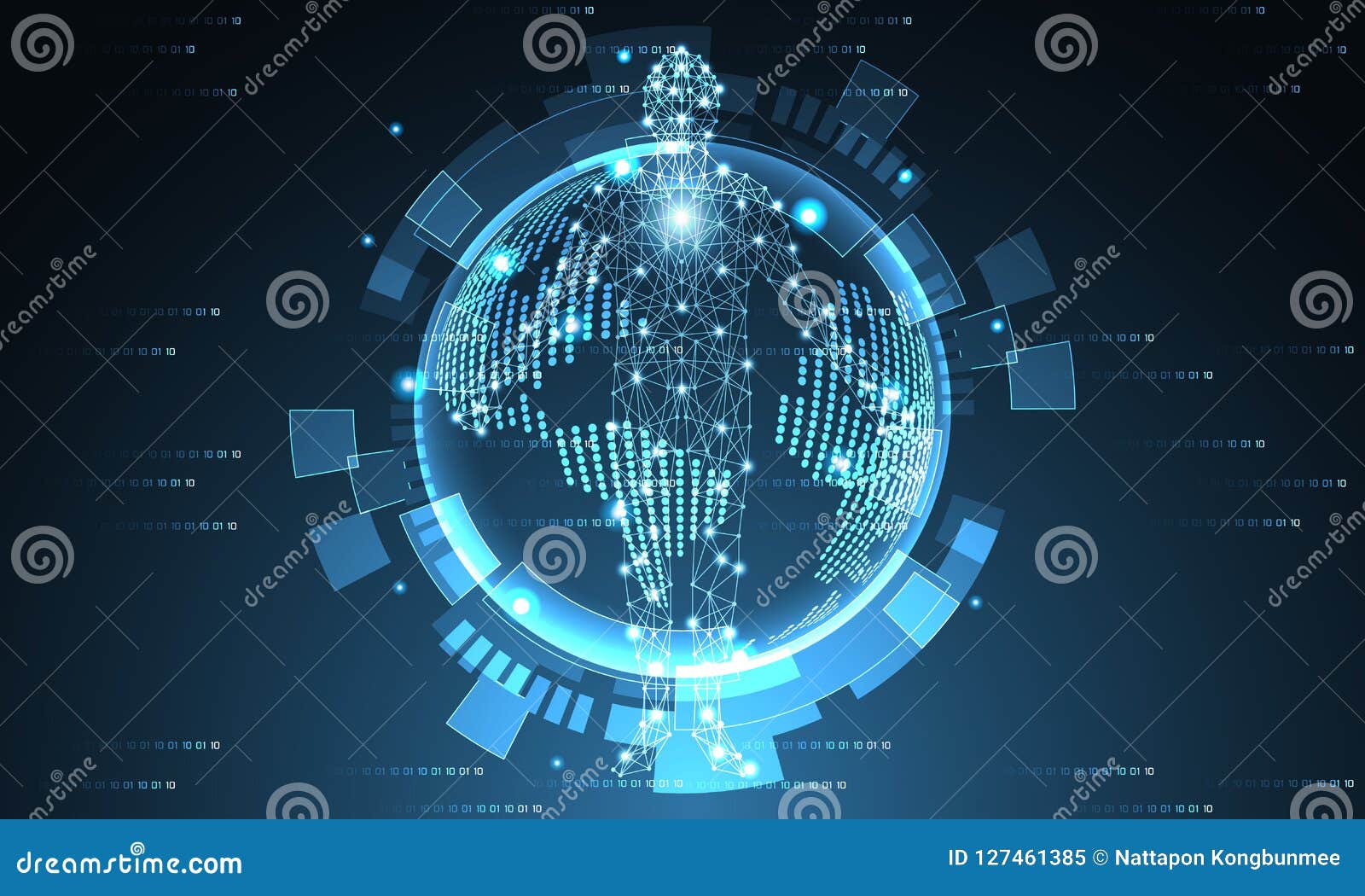 Abstract Technology Futuristic World and Human Digital Concept F Stock ...