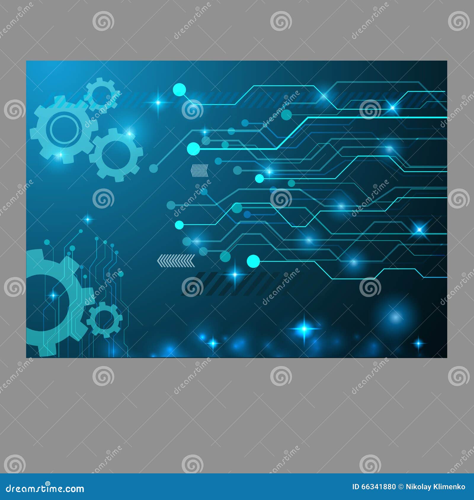 Gear Circuit Technology Background Vector Illustration | CartoonDealer ...