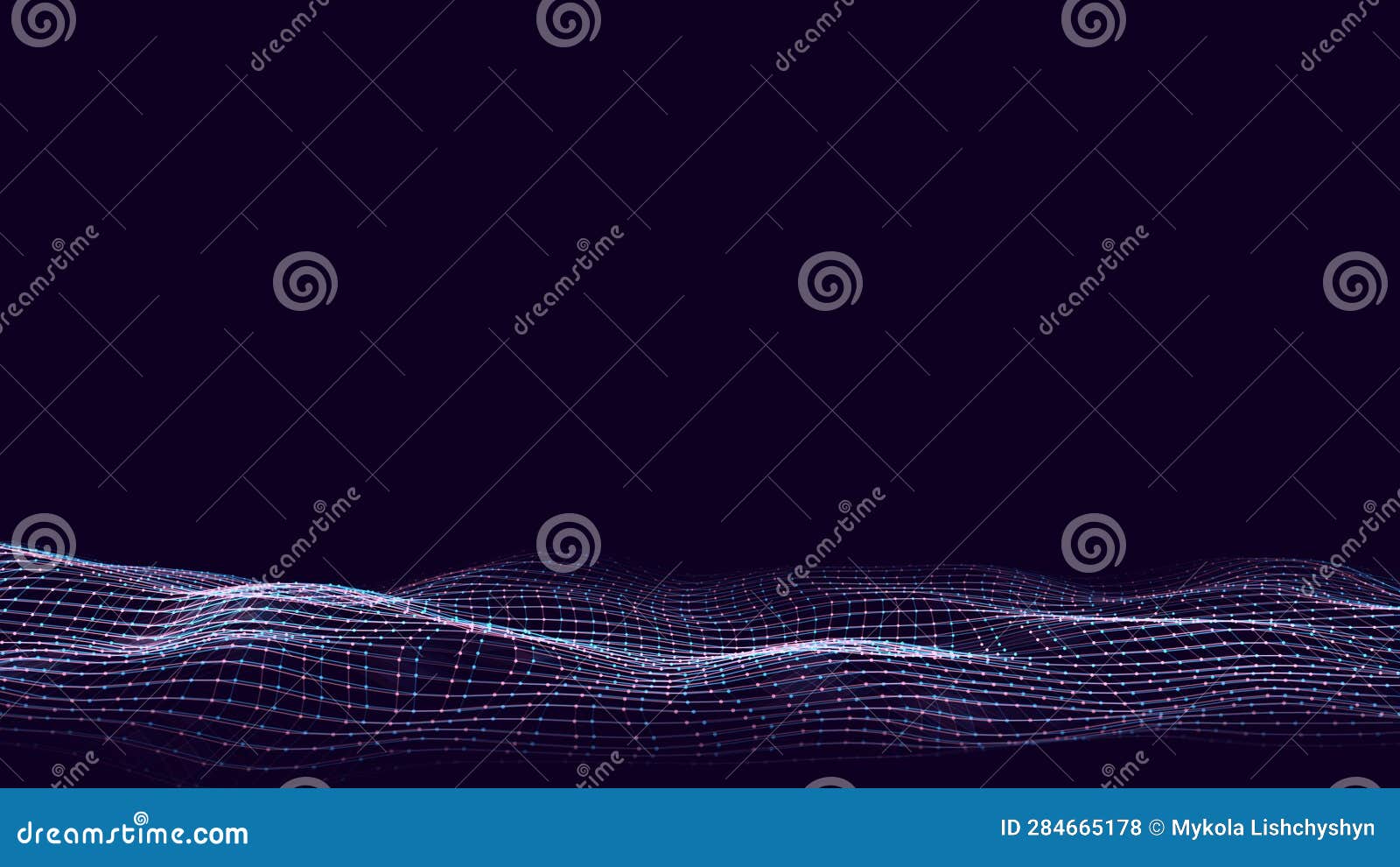 Abstract Technology Glitch Wave of Particles. Big Data Visualization ...