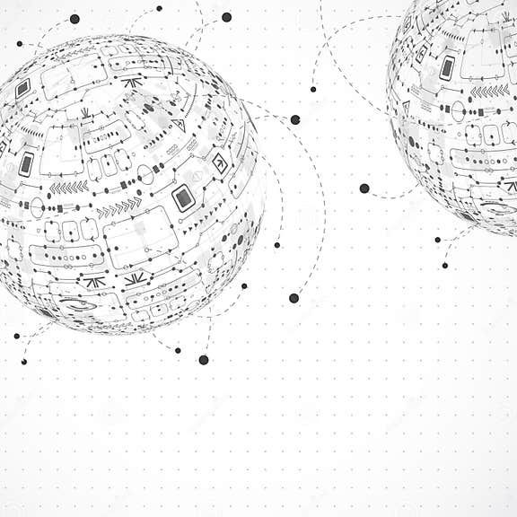 Abstract Technology Globe Background Stock Vector Illustration Of