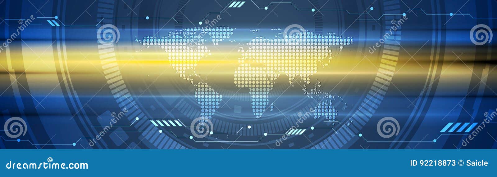 Abstract Technology Glowing Web Header Design Stock Vector ...