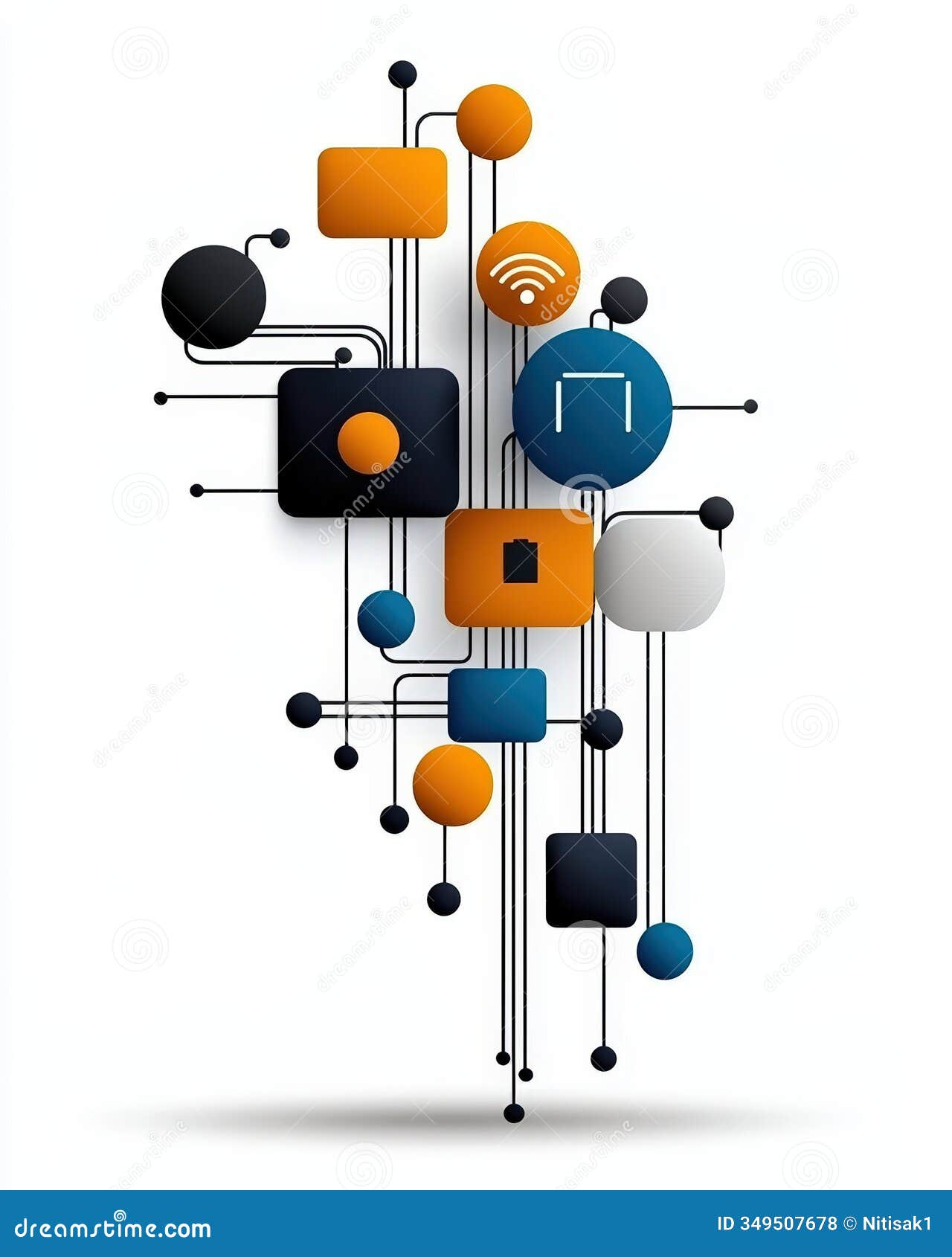 Abstract Technology Graphic Design White Background Stock Illustration ...