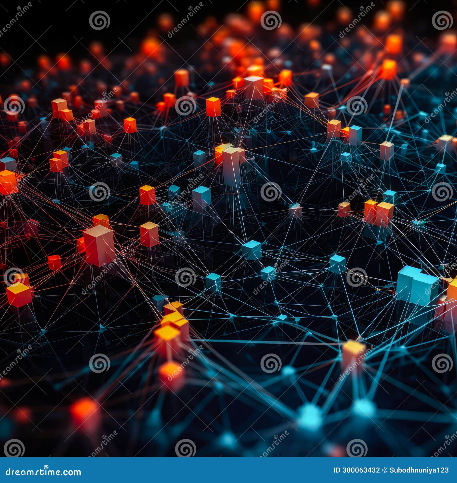 Abstract Technology Graphics with a Network and Cyberspace Concept ...