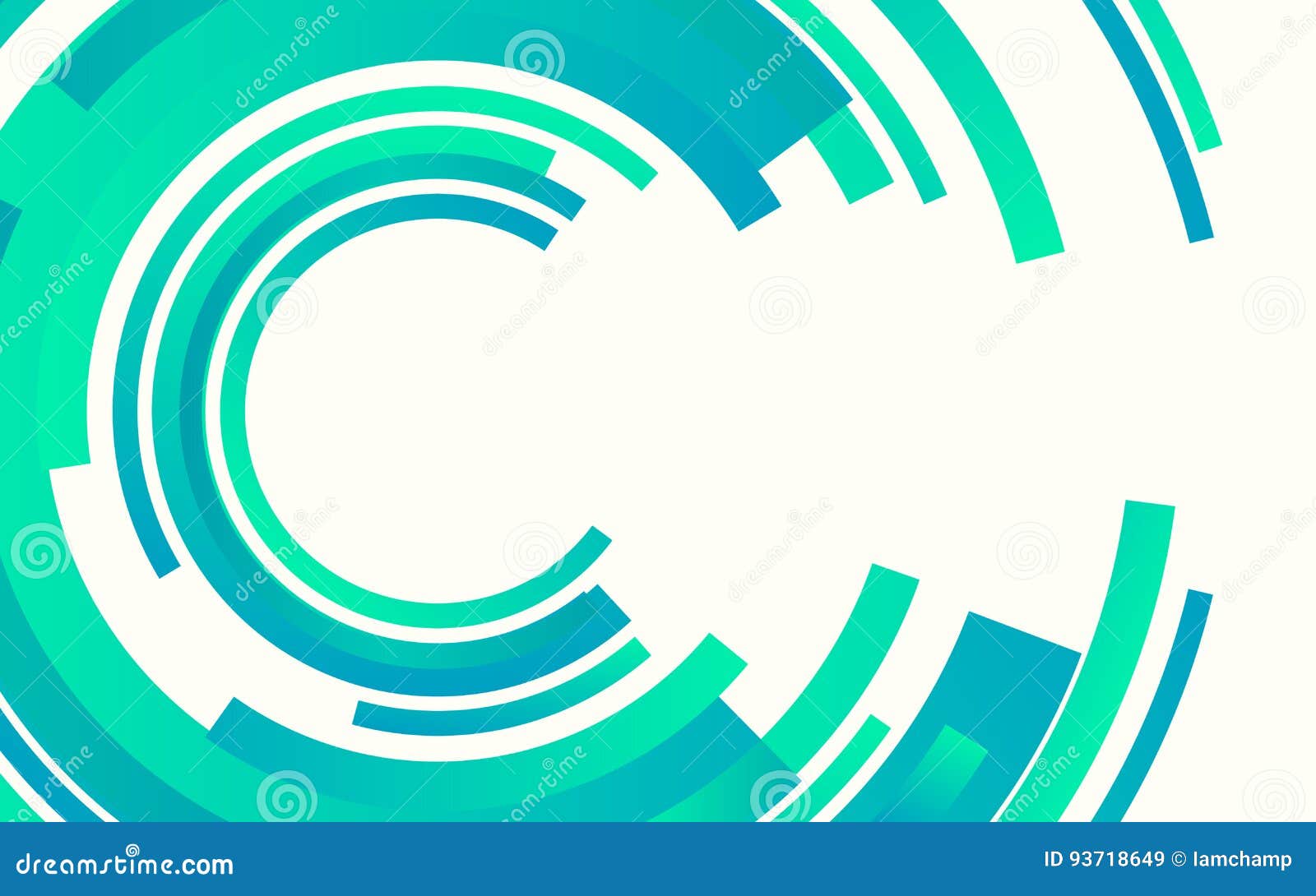 Abstract Technology Green Circles on White Color Background Stock ...