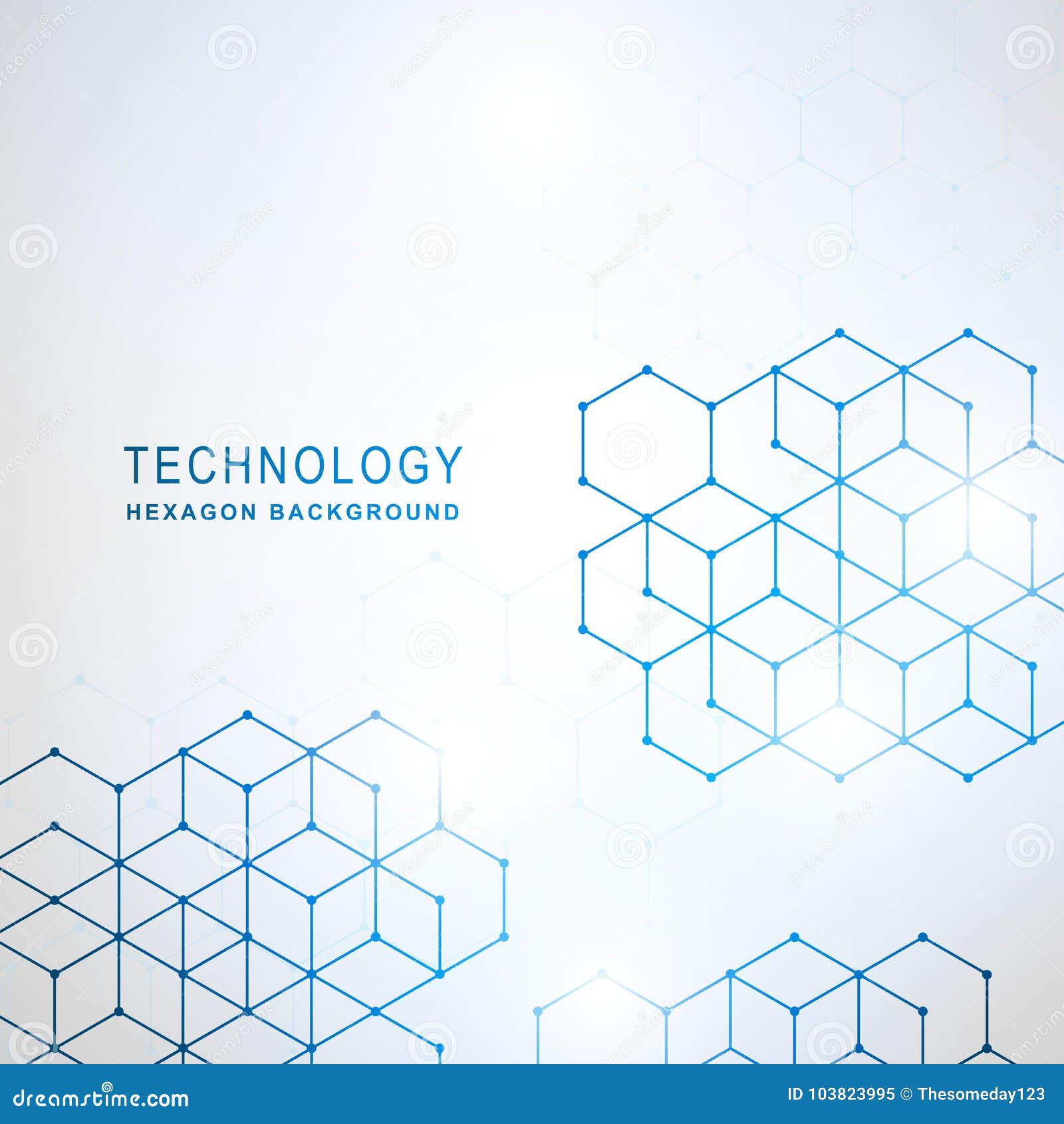 Abstract Technology Hexagon Background Stock Vector - Illustration of ...