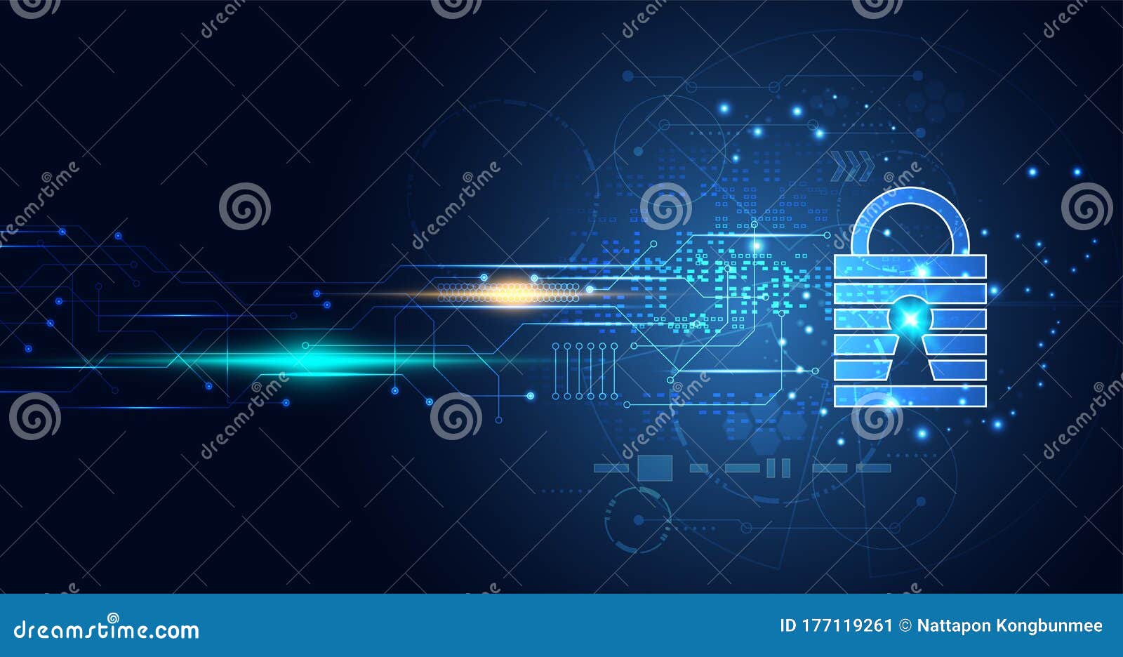 Abstract Technology Hexagon Digital Cyber Security Privacy Information ...