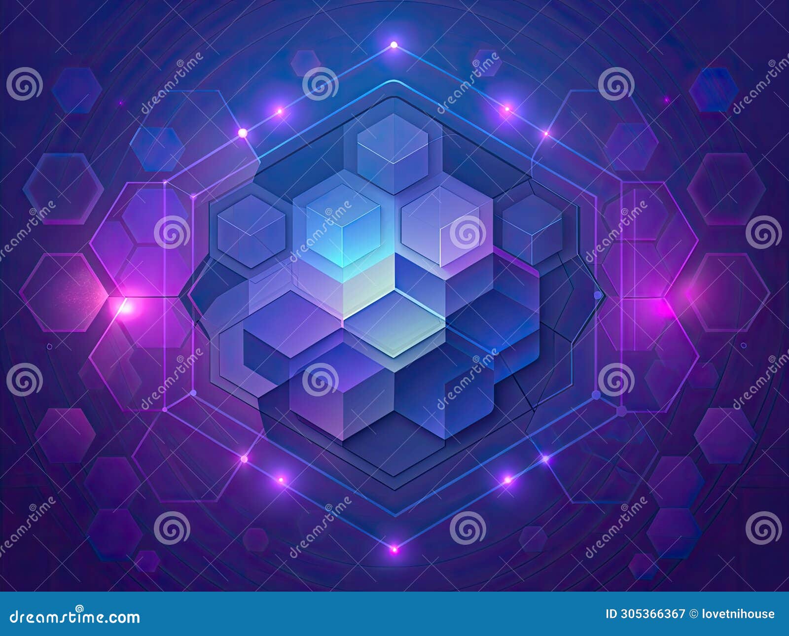 Abstract Technology Hexagonal Background Stock Illustration ...