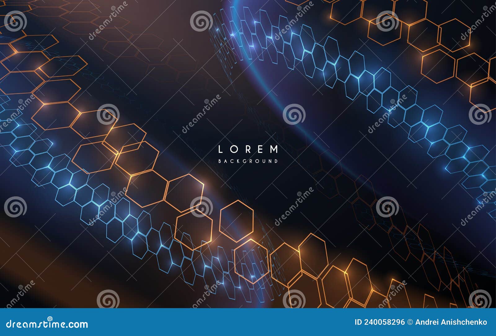 Abstract Technology Hexagonal Elements Background with Light Effect Stock Vector - Illustration ...
