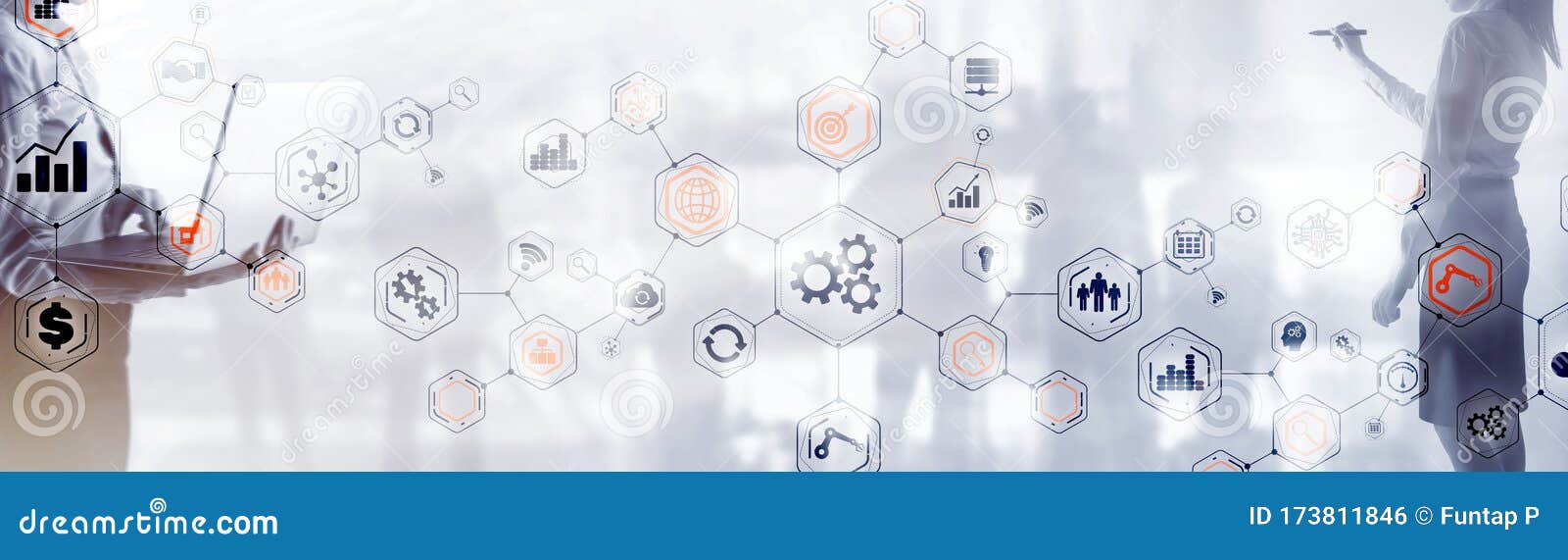 Abstract Technology Industrial Business Process Organisation Structure ...