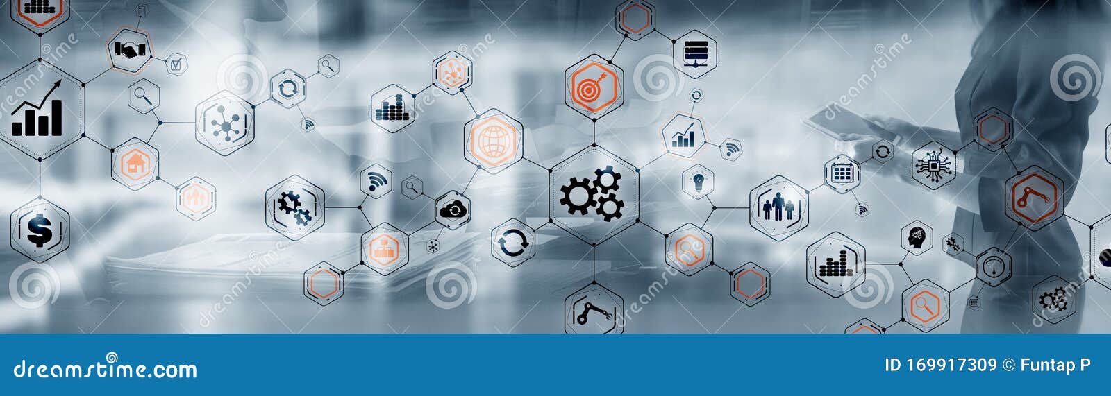Abstract Technology Industrial Business Process Organisation Structure ...