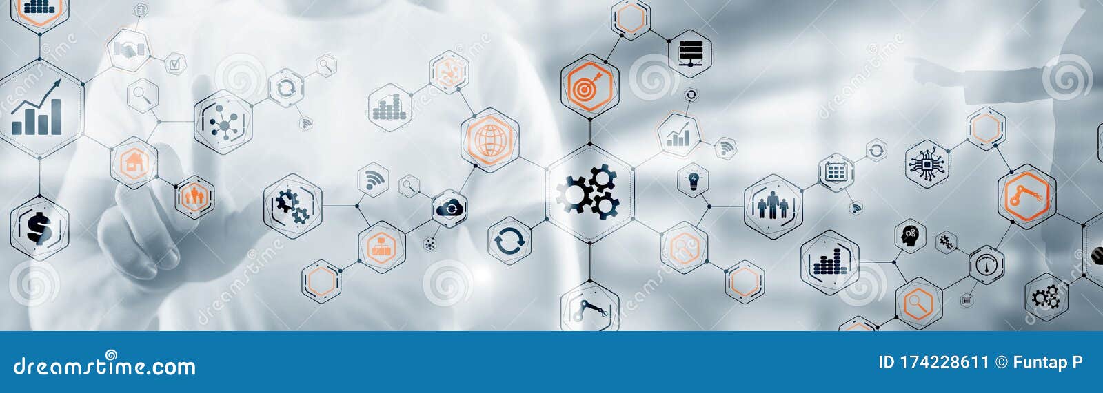 Abstract Technology Industrial Business Process Organisation Structure ...