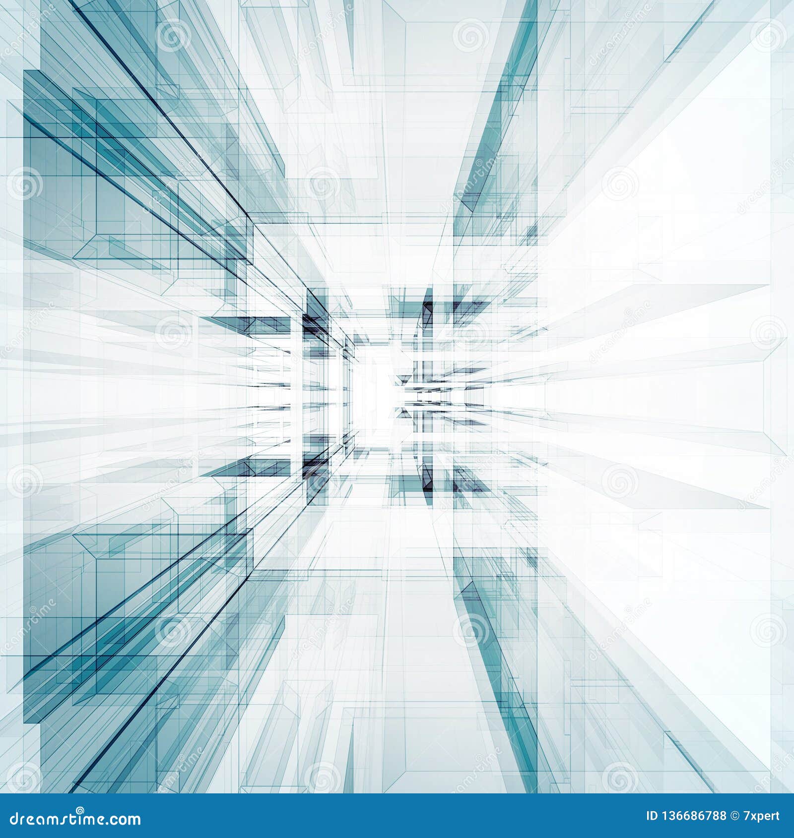 Abstract Technology Interior. 3d Rendering Stock Illustration ...