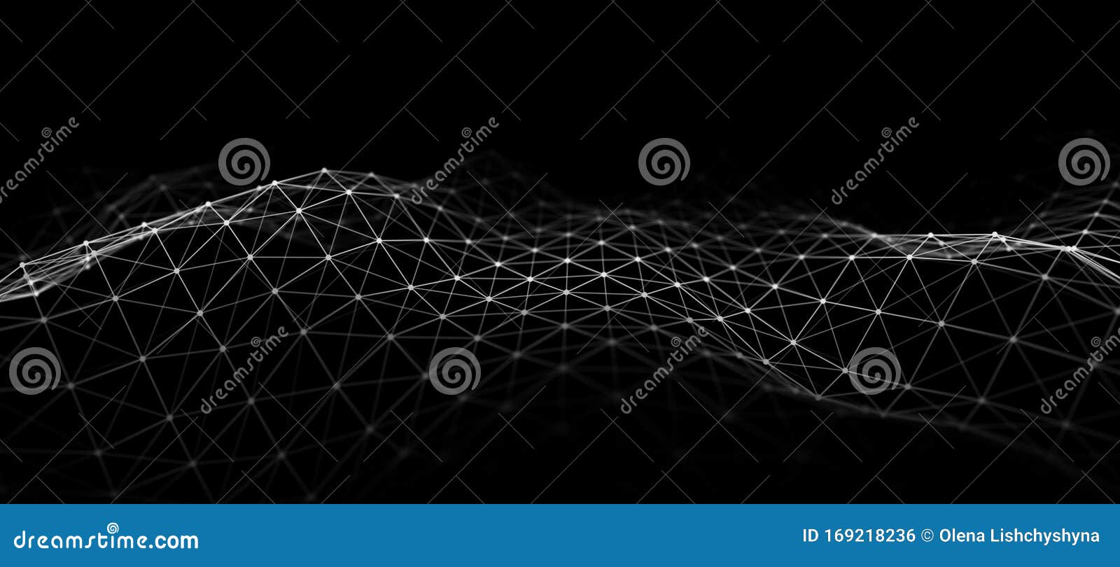 Abstract Technology. Large Data Code Matrix. Network Connection Structure. 3D Rendering Stock ...