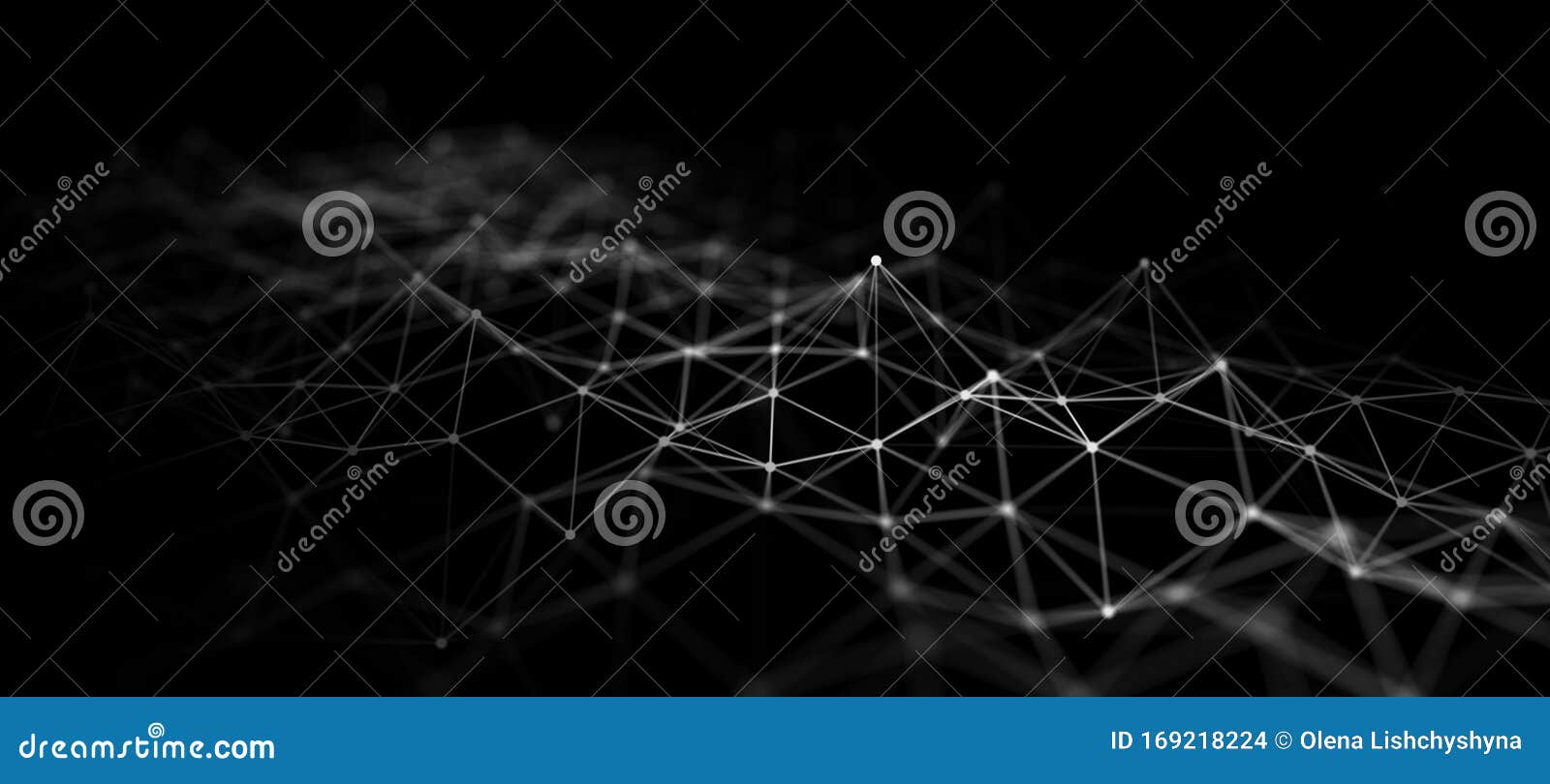 Abstract Technology. Large Data Code Matrix. Network Connection Structure. 3D Rendering Stock ...