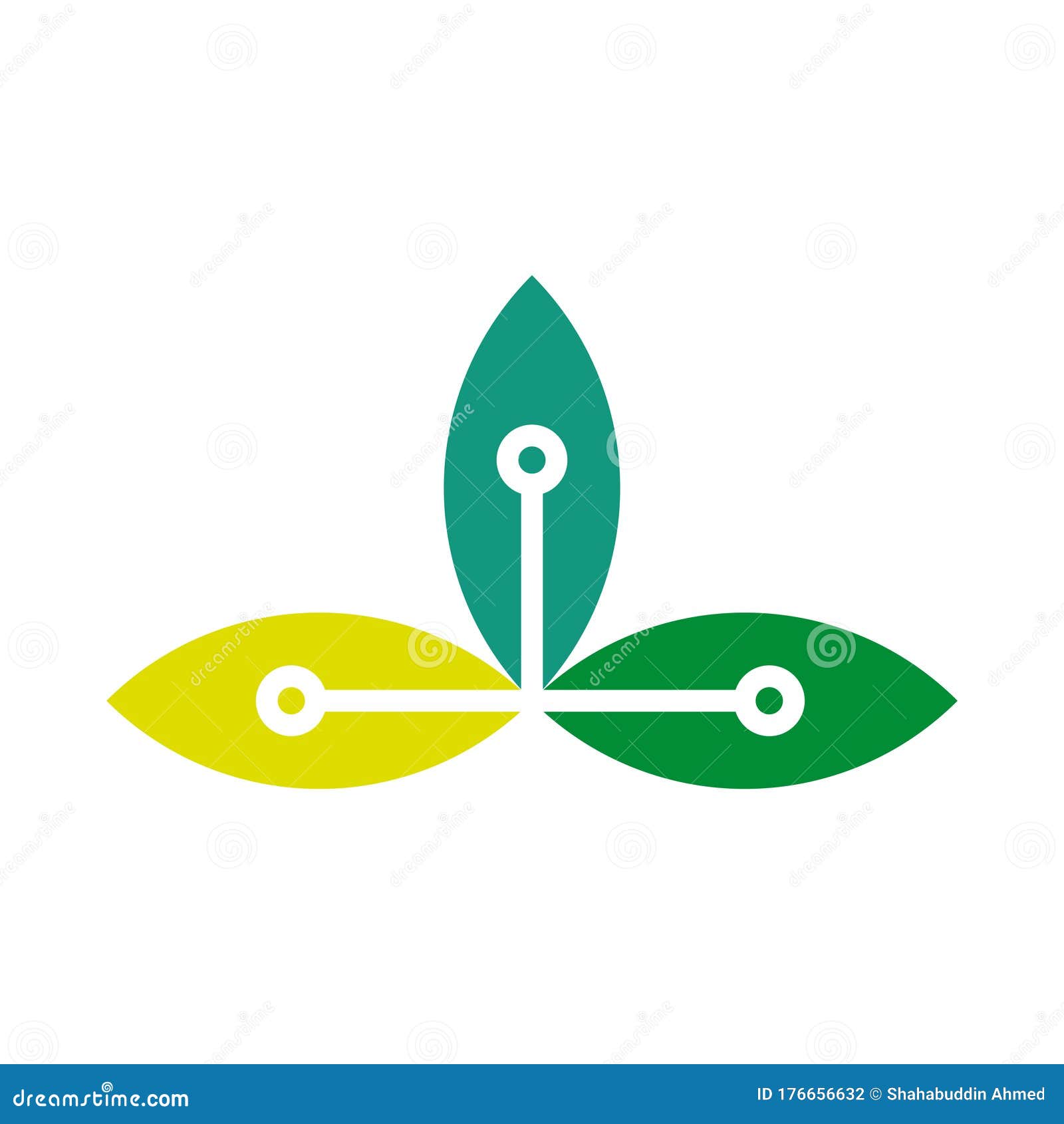 Abstract Technology Leaf Icon. Vector Tech Leaf Logo Stock Vector - Illustration of technology ...