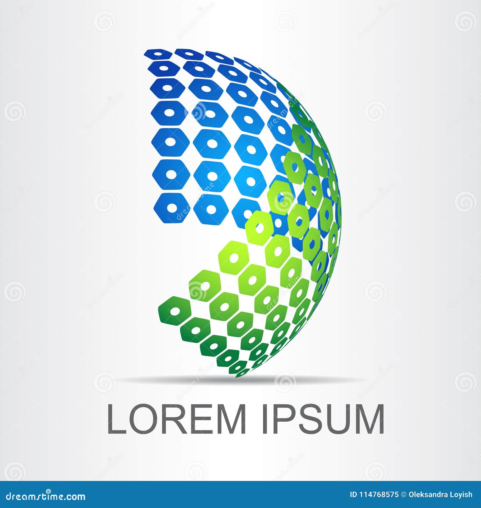 Abstract Technology Logo Stylized Spherical Surface with Abstract ...