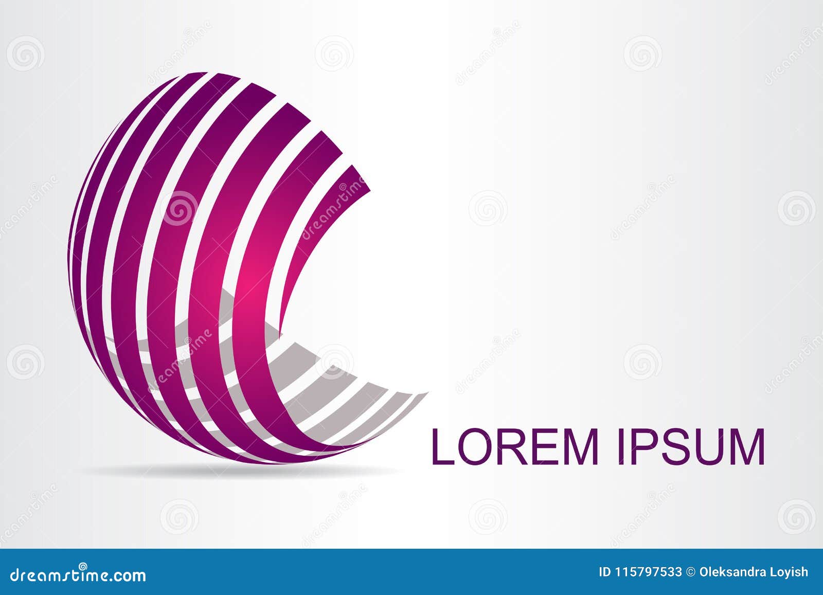 Abstract Technology Logo Stylized Spherical Surface with Abstract ...