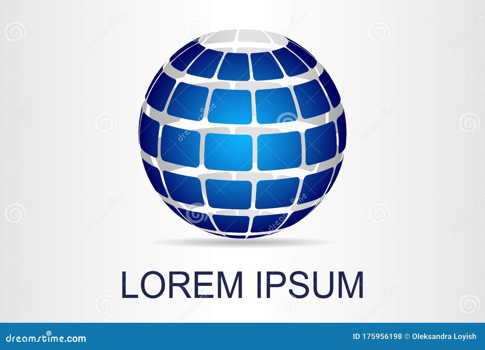 Abstract Technology Logo Stylized Spherical Surface with Abstract ...