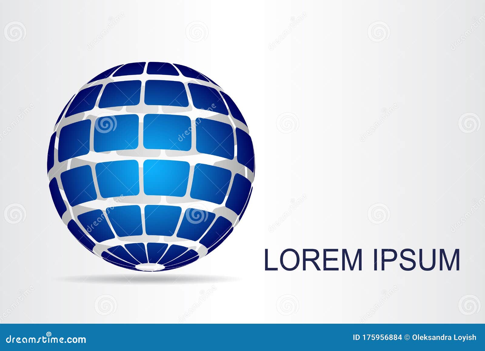 Abstract Technology Logo Stylized Spherical Surface with Abstract ...