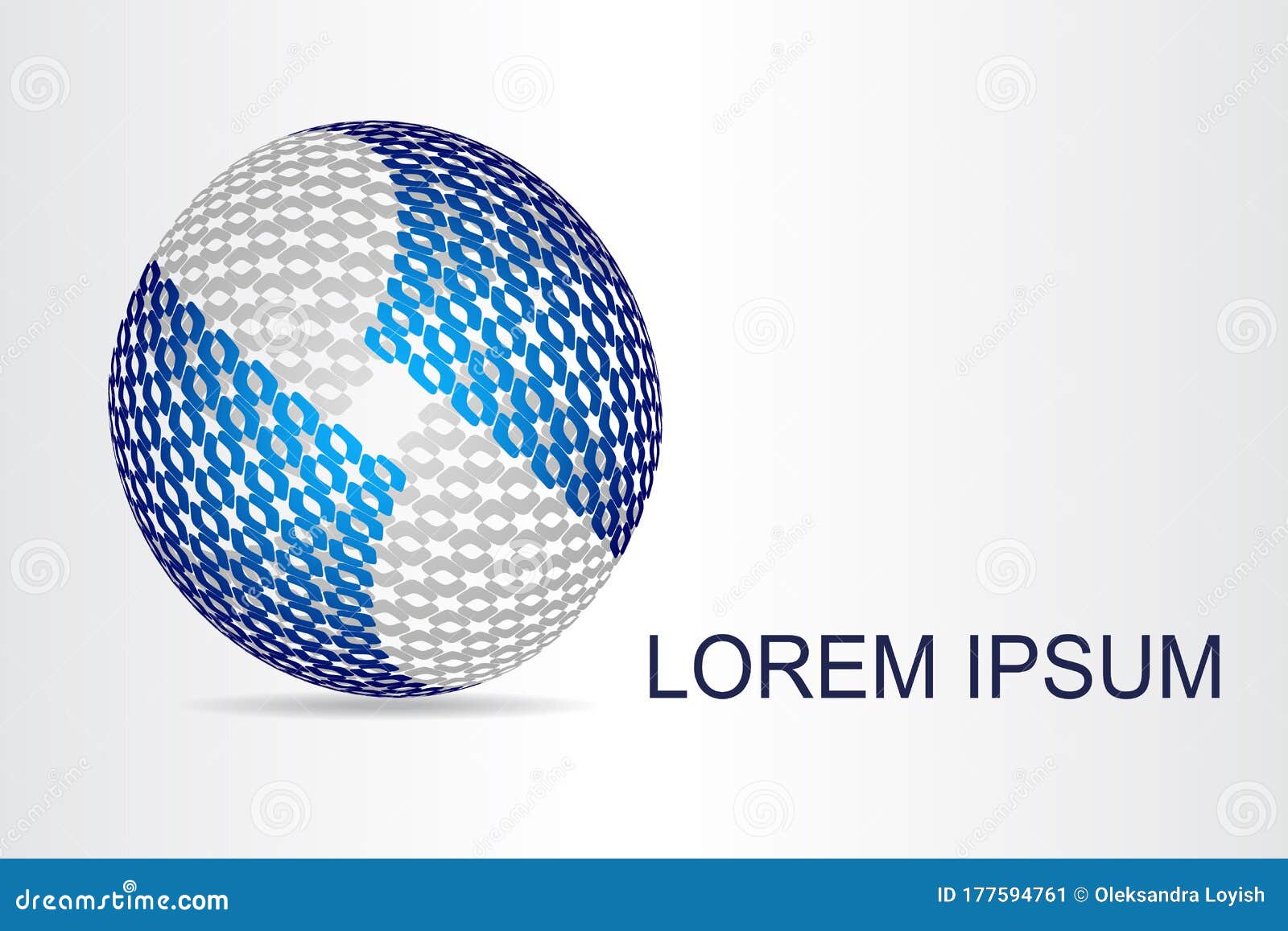 Abstract Technology Logo Stylized Spherical Surface with Abstract ...