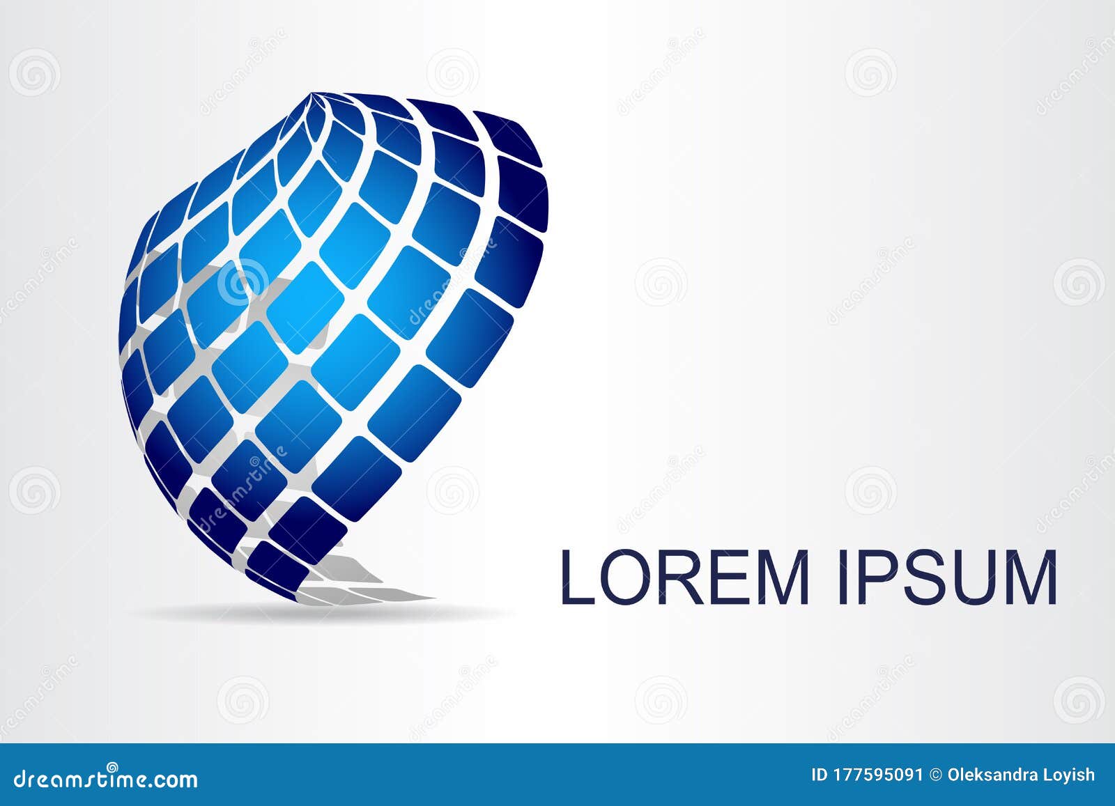 Abstract Technology Logo Stylized Spherical Surface with Abstract ...