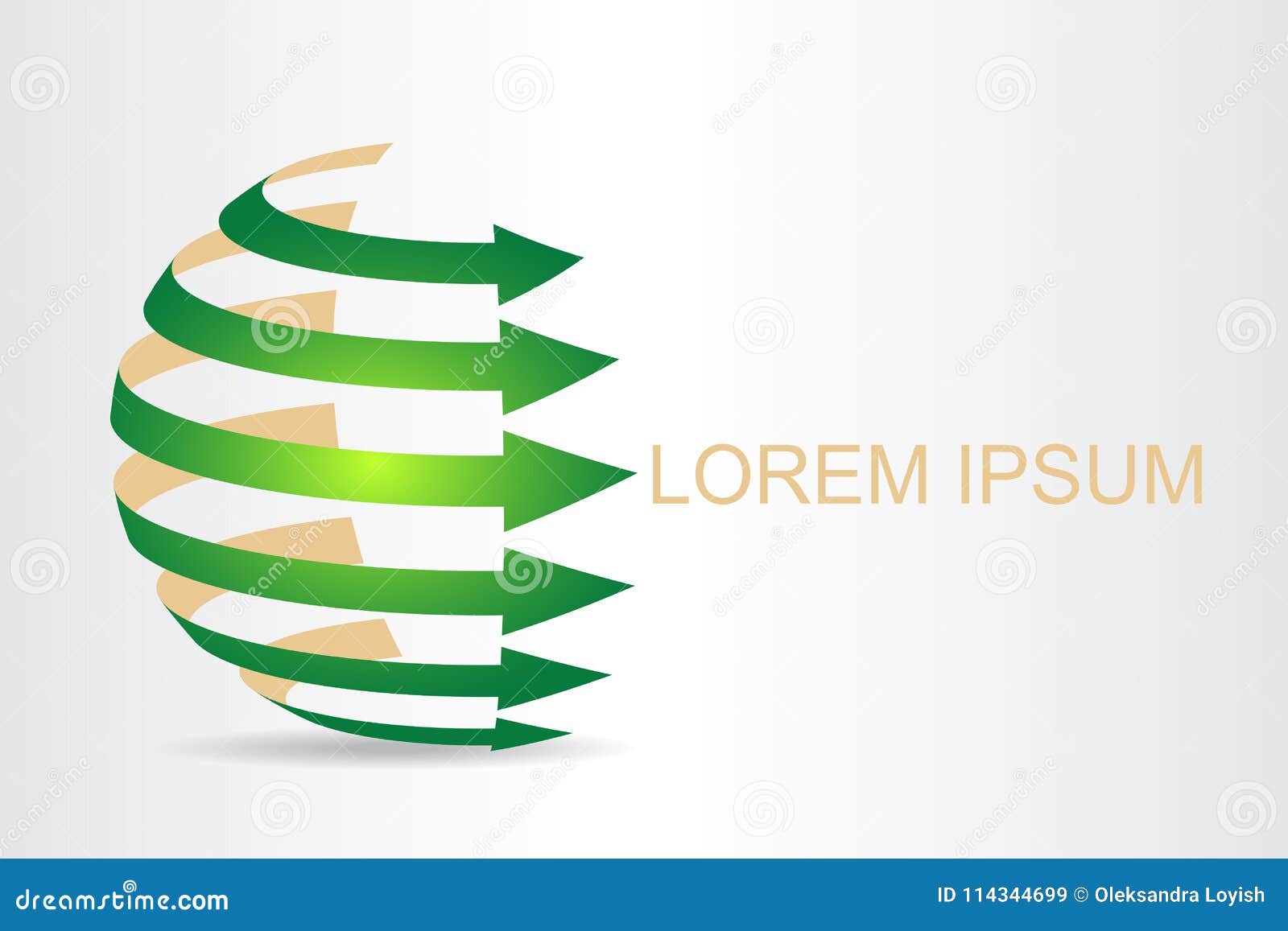 Abstract Technology Logo Stylized Spherical Surface with Arrow Shapes ...