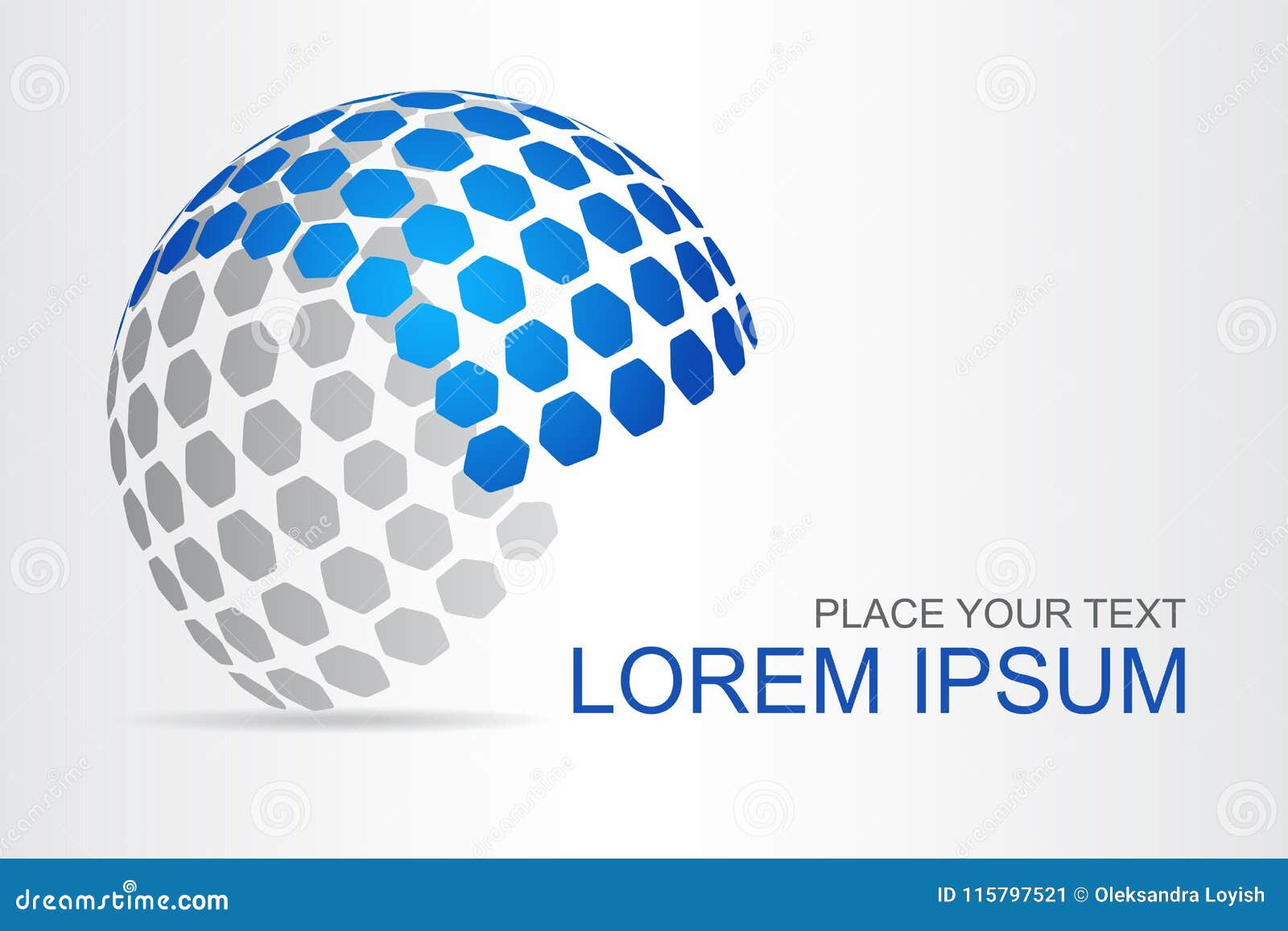 Abstract Technology Logo Stylized Spherical Surface with Abstract ...