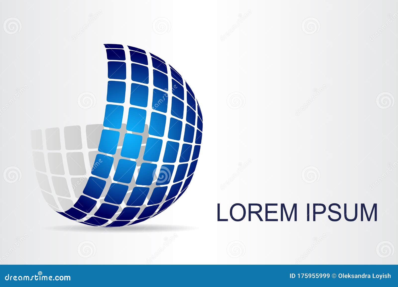 Abstract Technology Logo Stylized Spherical Surface with Abstract ...