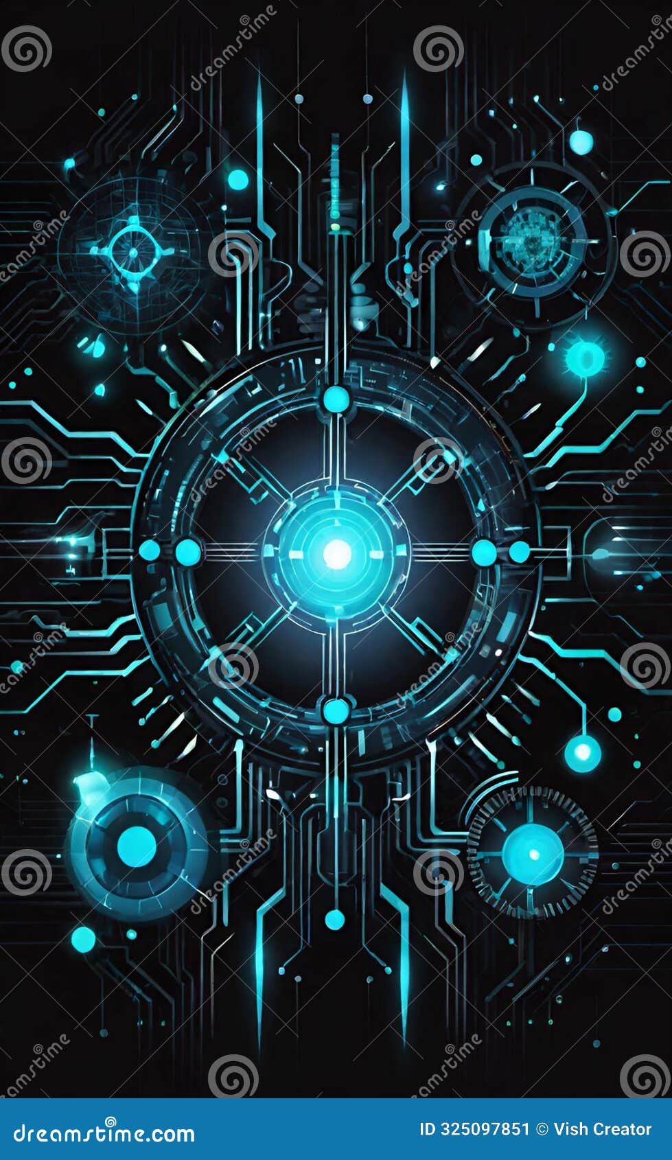 Technology or Medical Shape Patterns Ai Generated Stock Illustration ...